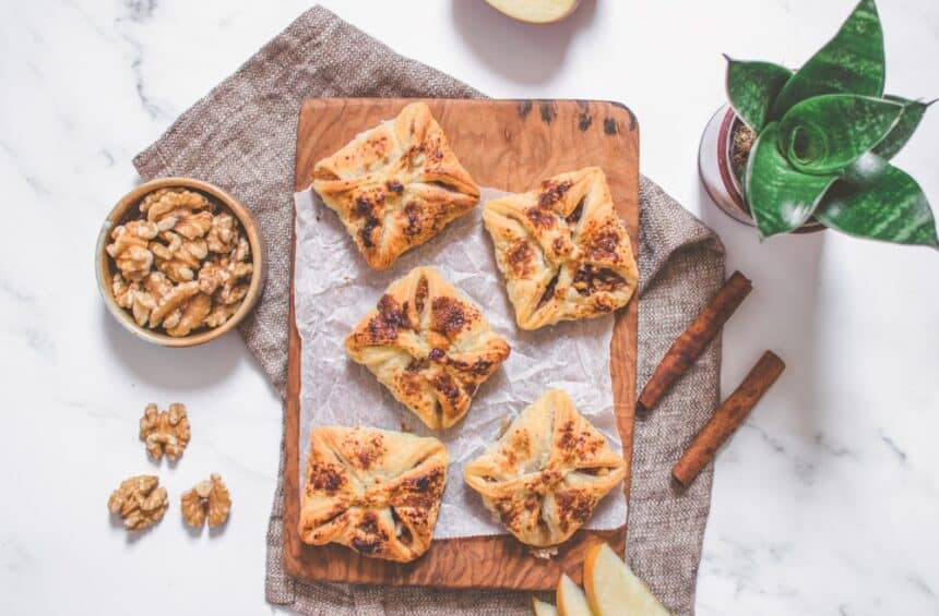 Apple Walnut Pastry Purses | Vegan Fall Dessert Recipe