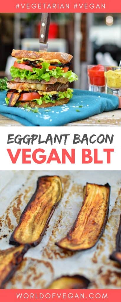 Vegan BLT Sandwich With Homemade Eggplant Bacon