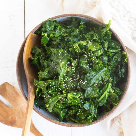 Spicy Sesame Sautéed Kale With Garlic