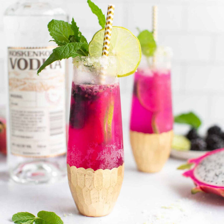 Pink Pink Dragon Fruit Cocktail — With Vodka Soda & Lime Juice