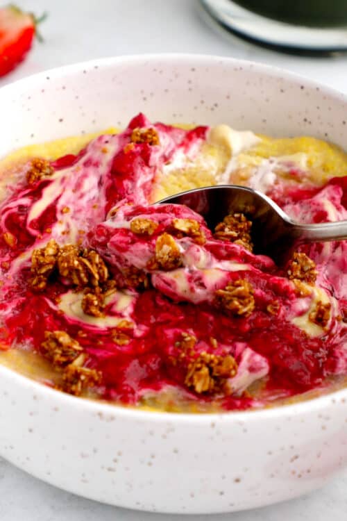 Creamy Vegan Grits with Berry Compote