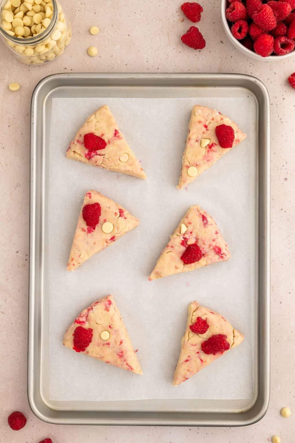 Vegan Scones with Raspberry and White Chocolate