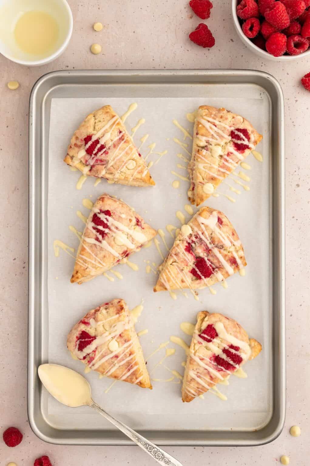Vegan Scones with Raspberry and White Chocolate