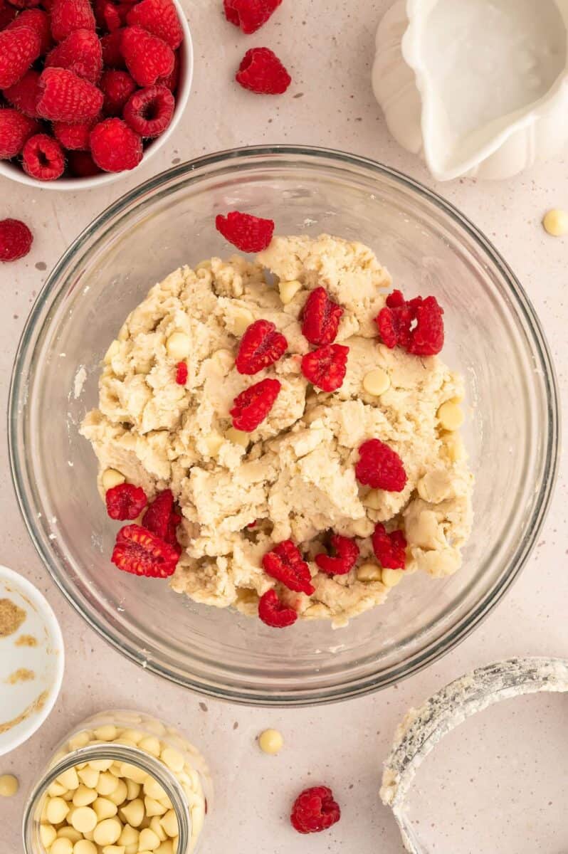 Vegan Scones with Raspberry and White Chocolate