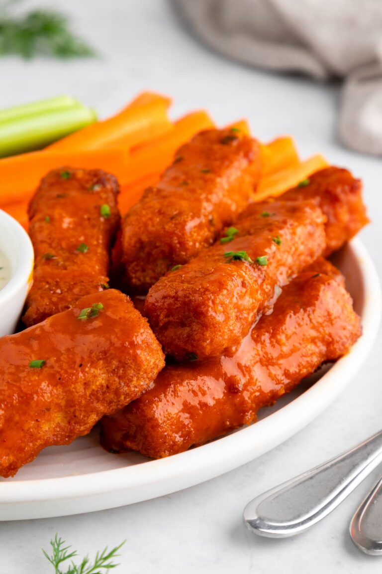 Crispy Buffalo Tofu Wings (Baked or Air Fried) | World of Vegan